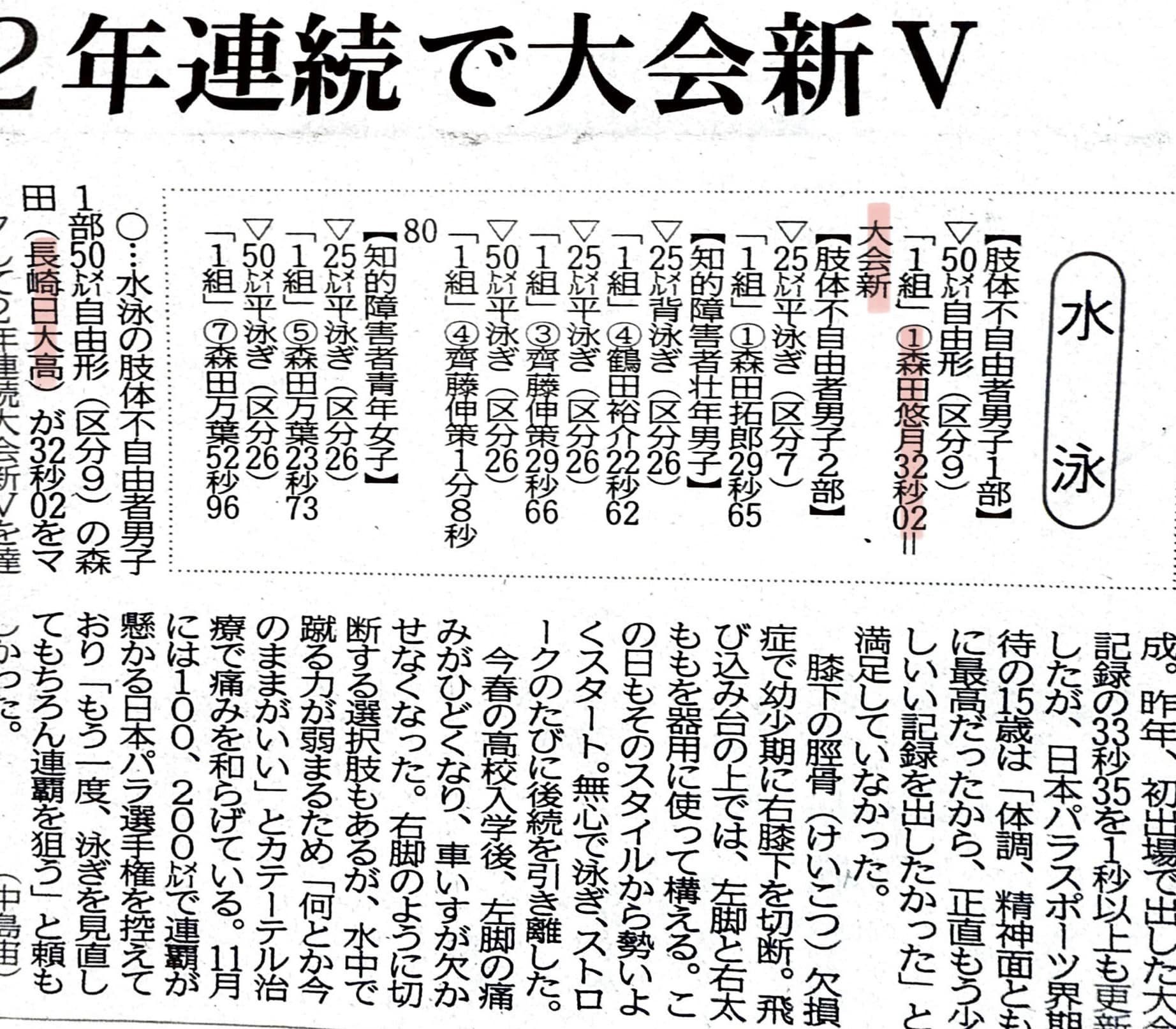 【高校】SAGA2024全障スポーツ大会 森田(長崎日大高校) 2年連続で大会新V | 長崎日本大学高等学校・中学校